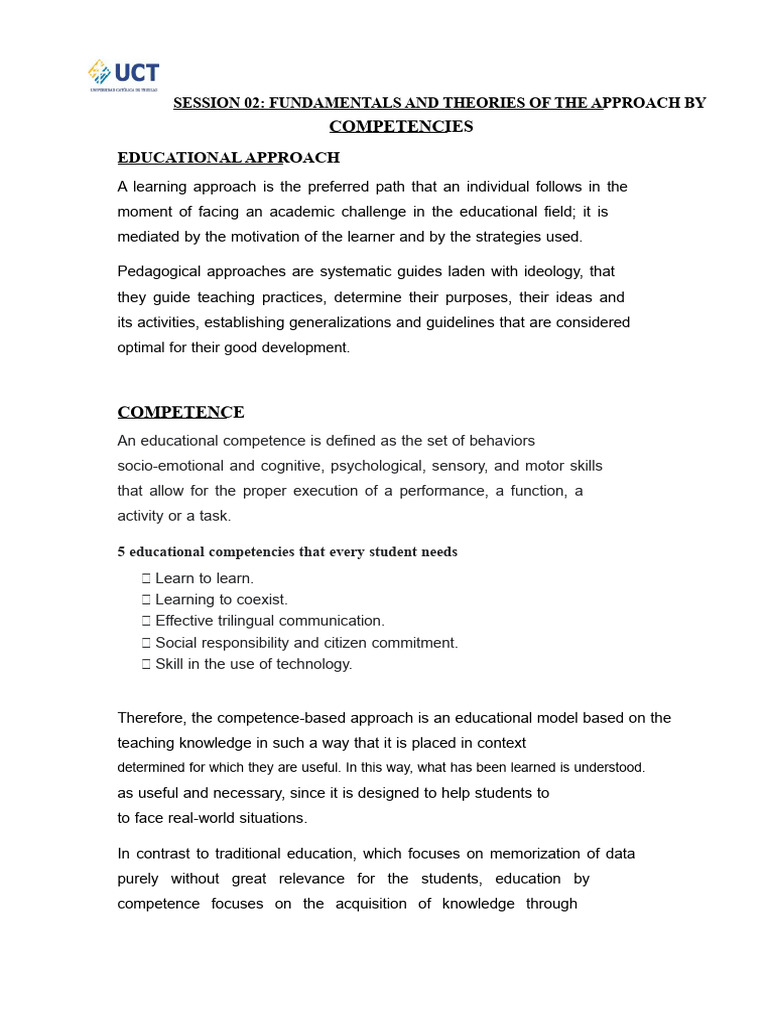 Fundamentals and Theories of The Competency-Based Approach | PDF ...