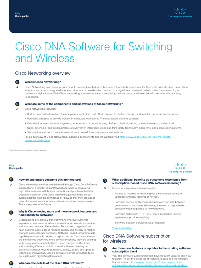 Cisco DNA Software For Switching and Wireless | PDF | Software ...