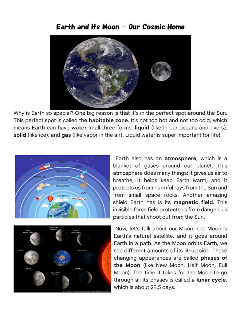 Lesson 4 - Earth and Its Moon - ... | PDF | Moon | Earth