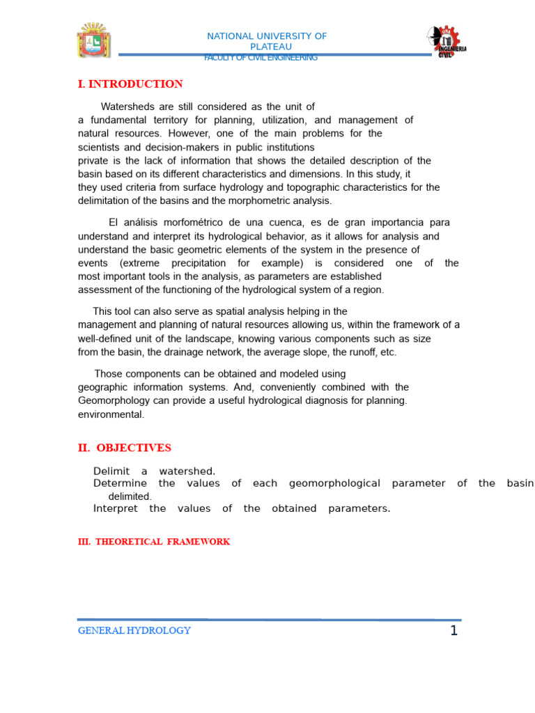 Morphological Parameters | PDF | Drainage Basin | Stream