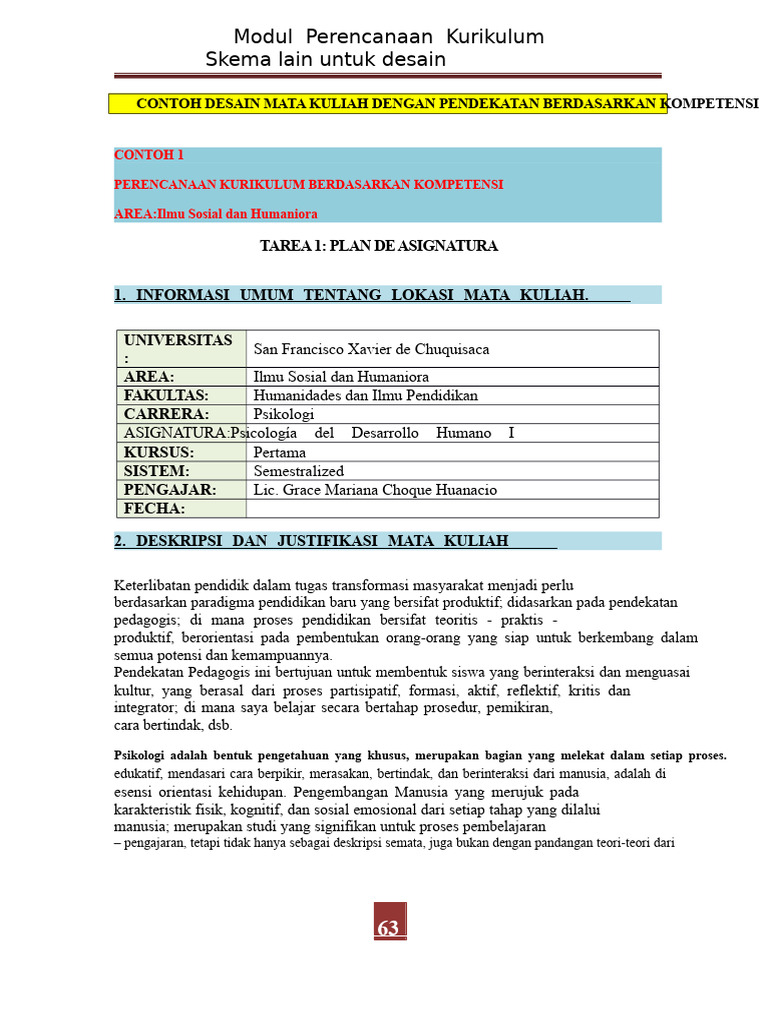 Contoh Desain Mata Kuliah | PDF