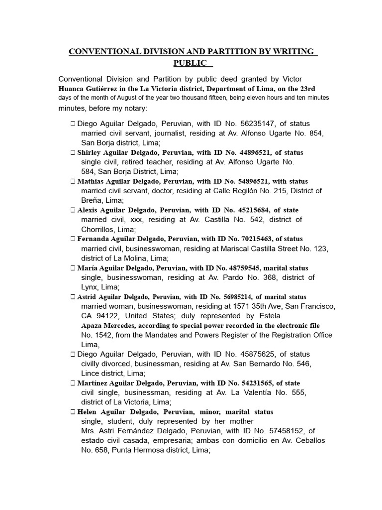DIVISION-AND-CONVENTIONAL-PARTITION-docx | PDF | Lima | Property Law