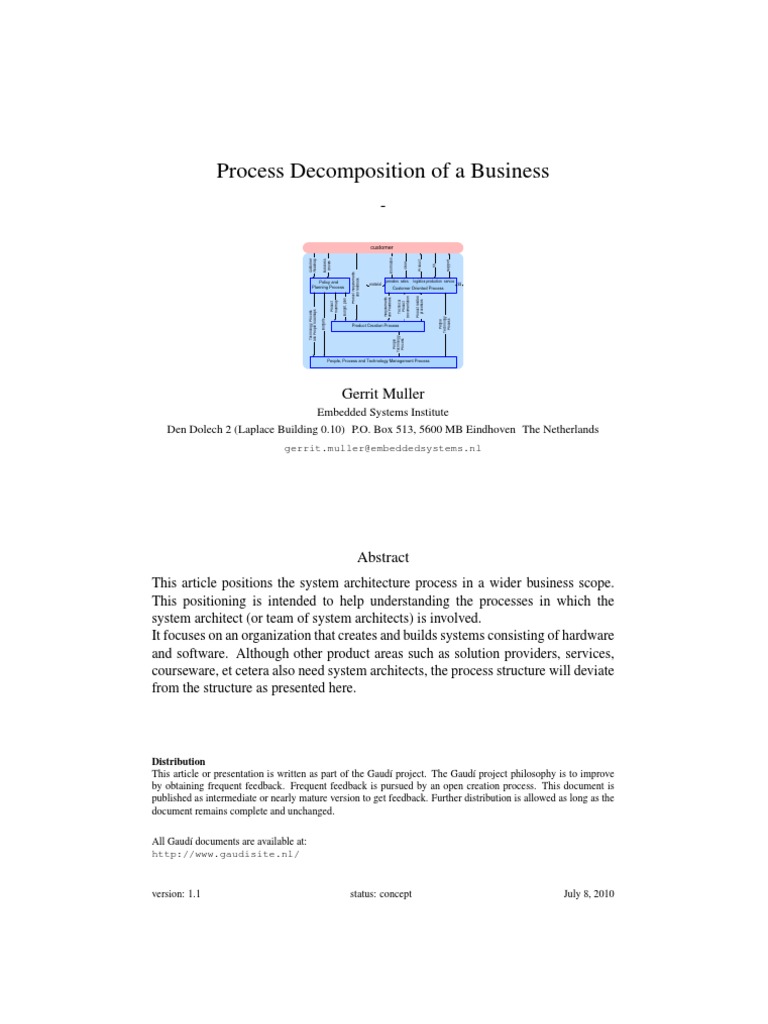 Process Decomposition of Business Paper | PDF | Business Process ...