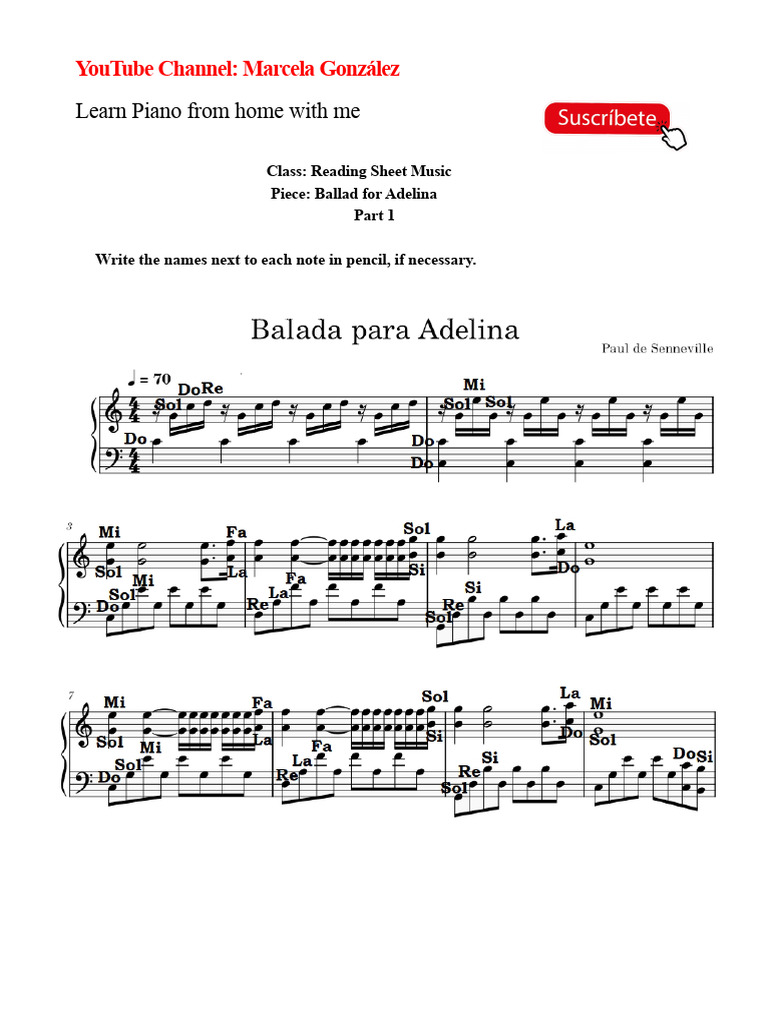 Score For Ballad For Adelina | PDF