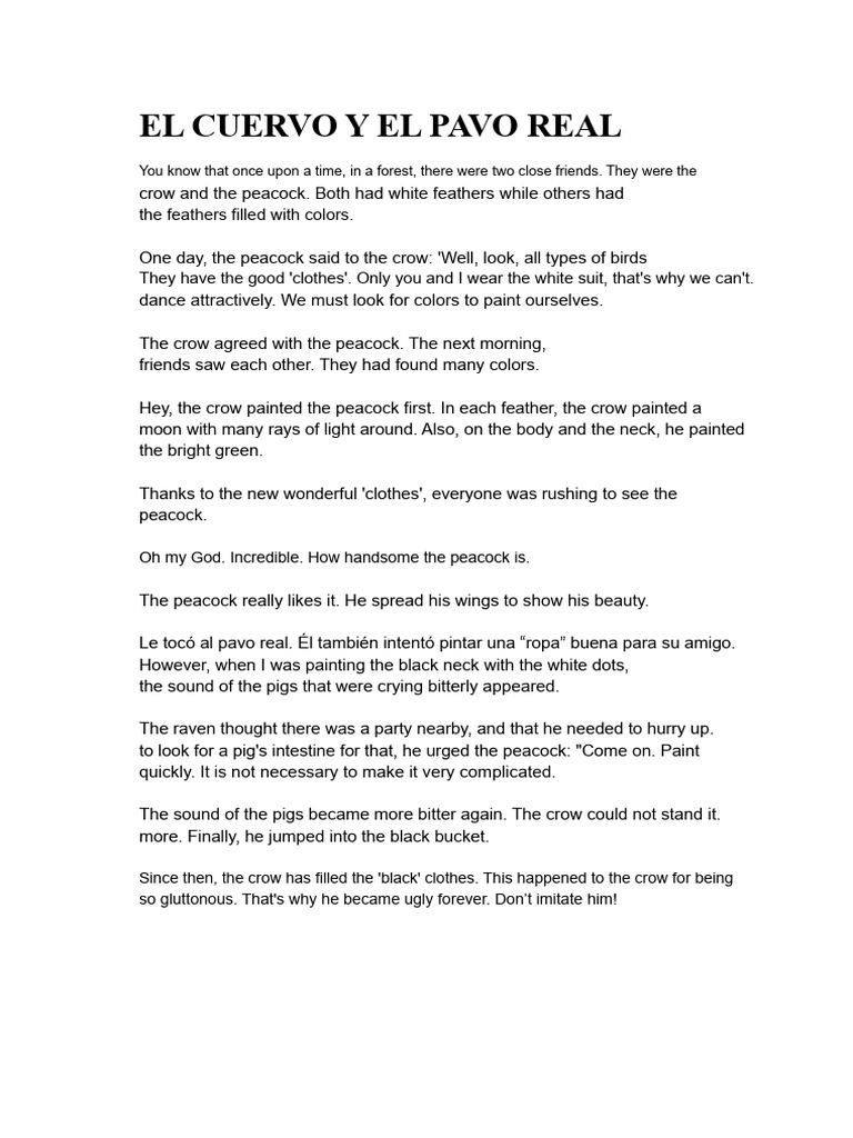 The Crow The Peacock | PDF