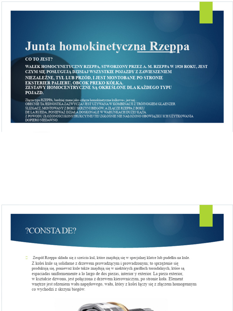 Złącze Homokinetyczne Rzeppa | PDF