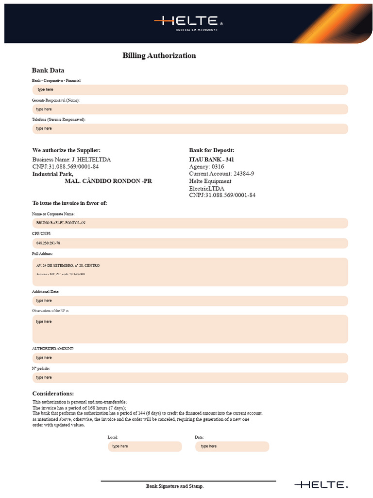 Billing Authorization Letter | PDF