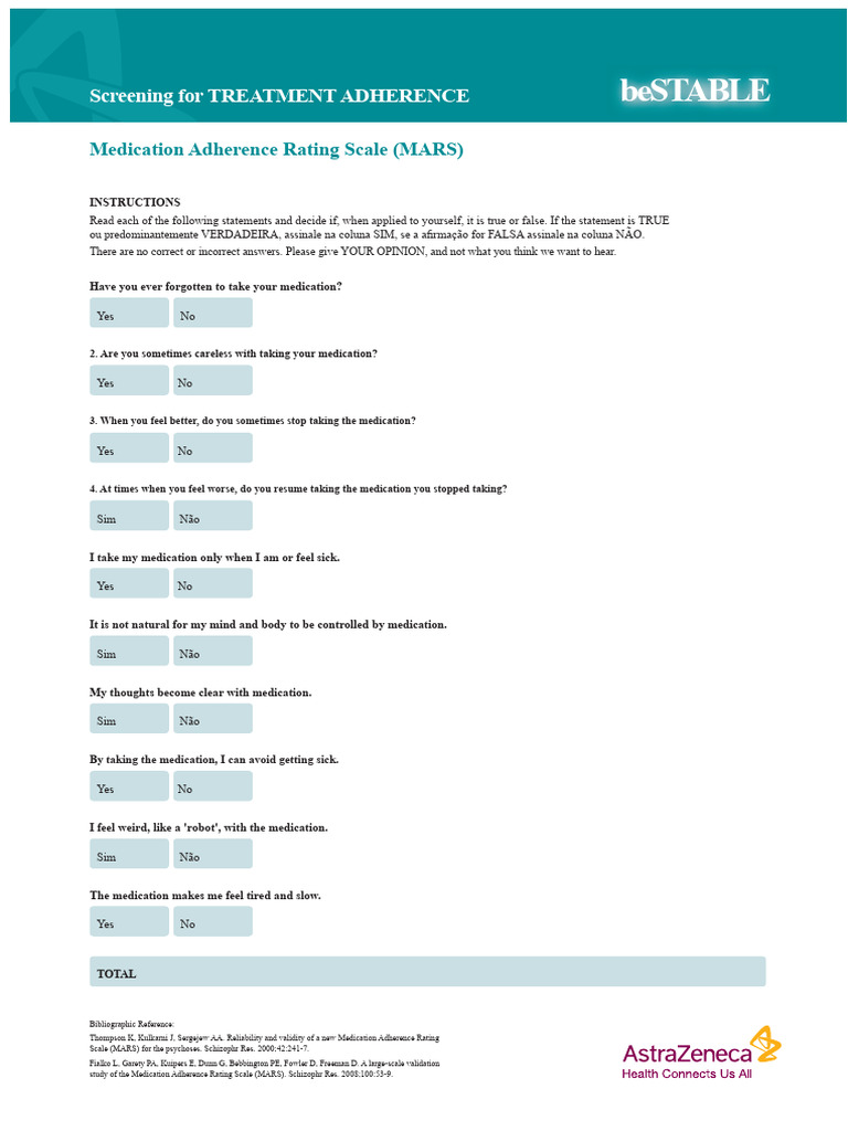 Medication Adherence Screening Tool | PDF