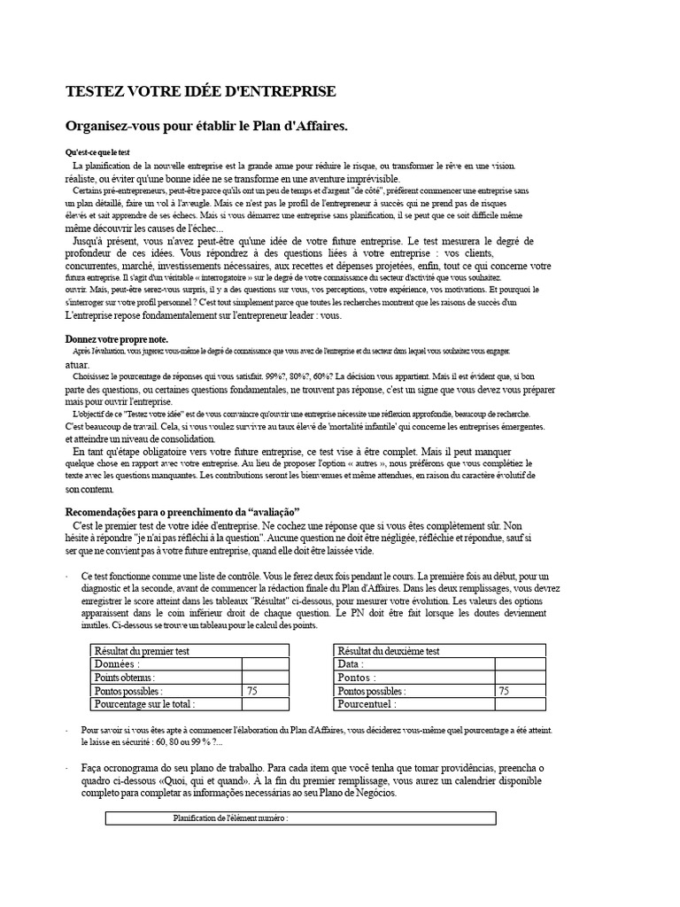Testez votre idée d'entreprise efficacement | PDF | Business | Sodles
