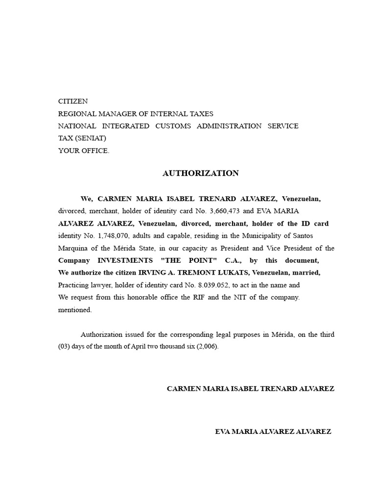 RIF Authorization | PDF