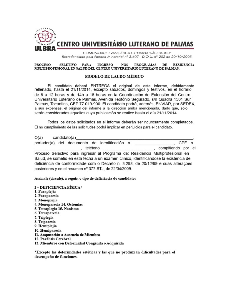 Modelo de Informe Médico P | PDF
