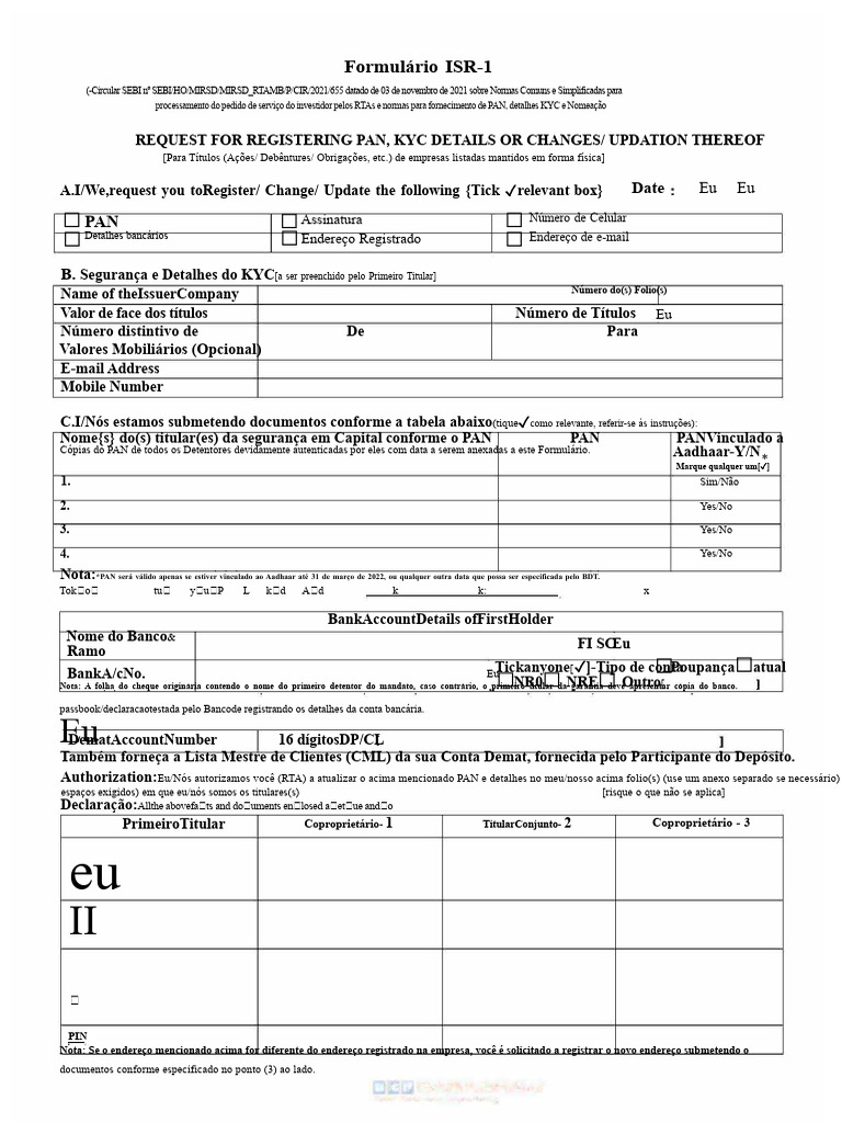 Formulário Isr 1 | PDF