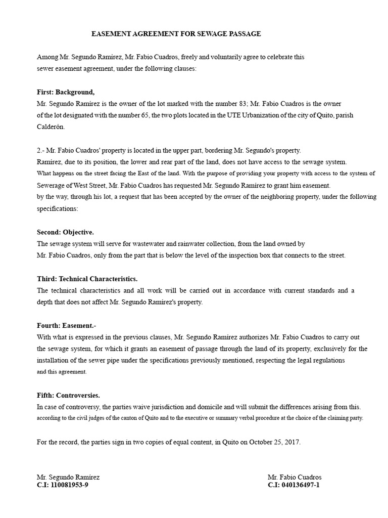 Sewer Easement Agreement | PDF