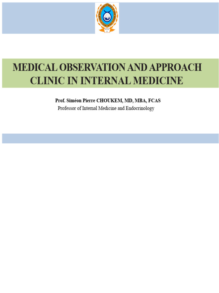 Medical Observation Techniques in Internal Medicine | PDF | Physical ...