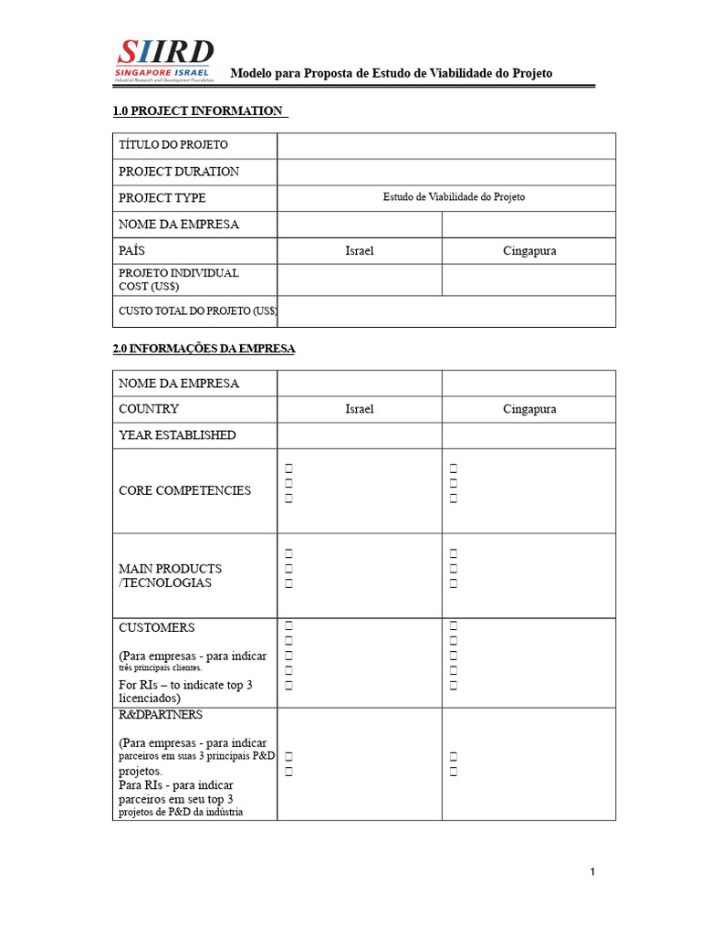 Proposta de Estudo de Viabilidade do Projeto | PDF | Orçamento