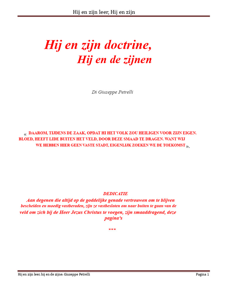 Hij de Zijn Leer Hij en de Zijn Joseph Petrelli | PDF