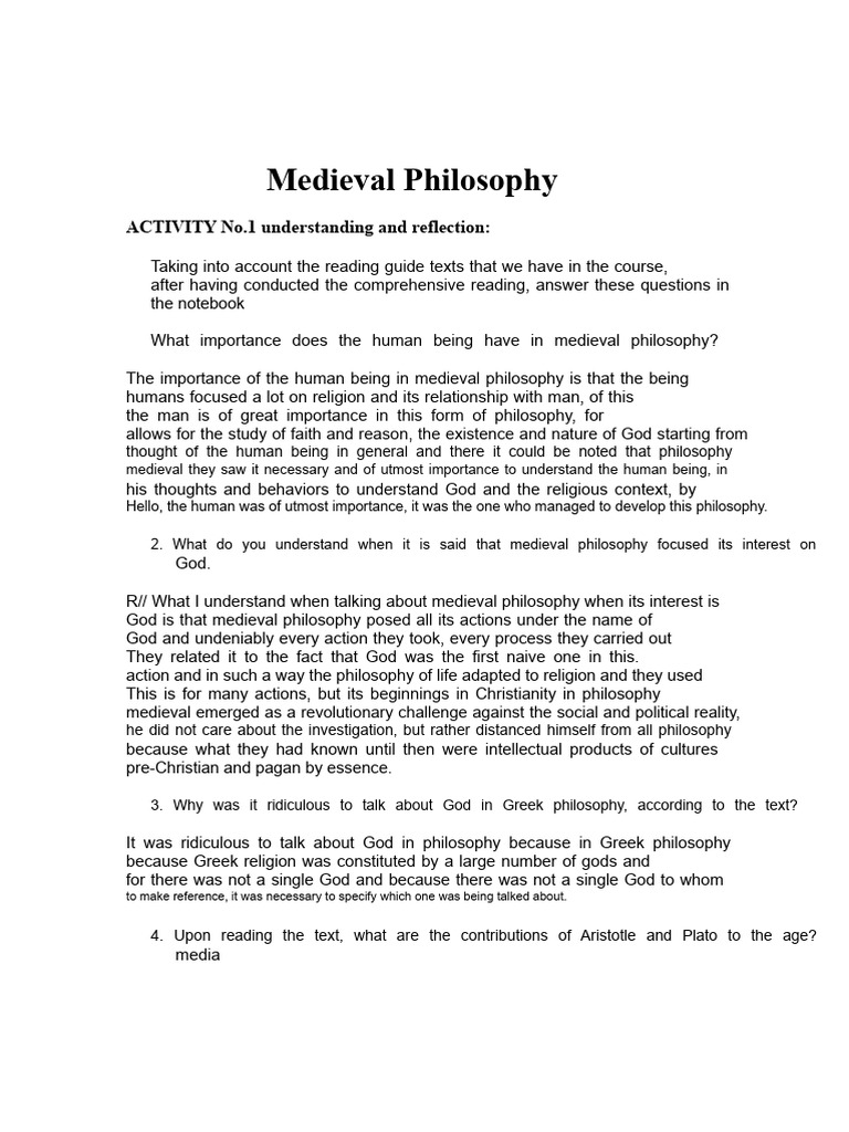 Medieval Philosophy | PDF | Medieval Philosophy | Deities