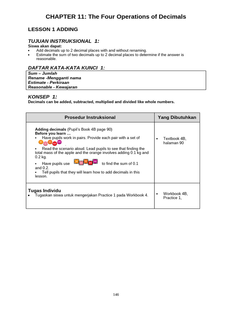 Chapter 11 - The Four Operations of Decimals | PDF | Multiplication ...