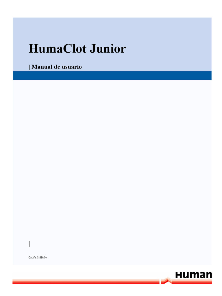 Podręcznik Użytkownika Humaclot JR Model V1 PDF | PDF