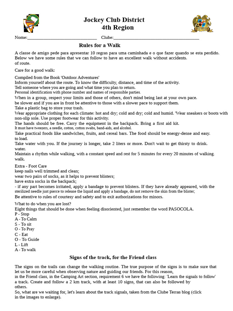 Rules of A Walk and Trail Signs PDF | PDF | Trail