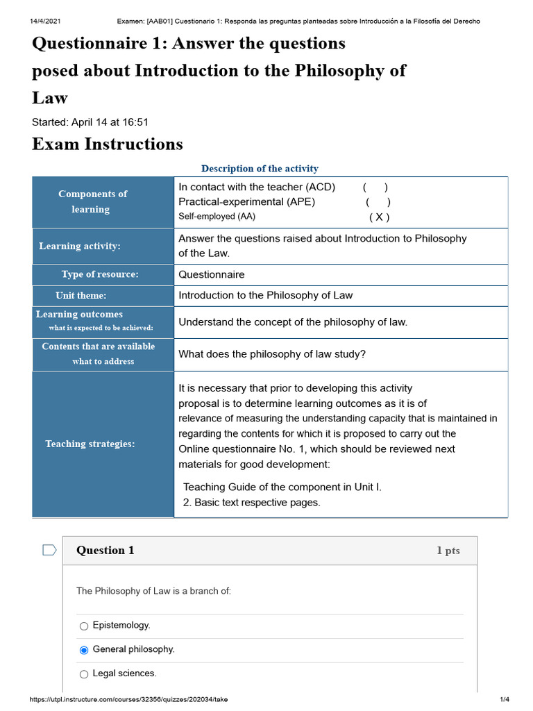 Exam - (AAB01) Questionnaire 1 - Answer The Questions Posed On ...