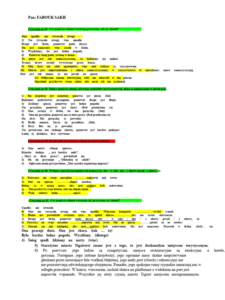 Ćwiczenia dla 4AM | PDF