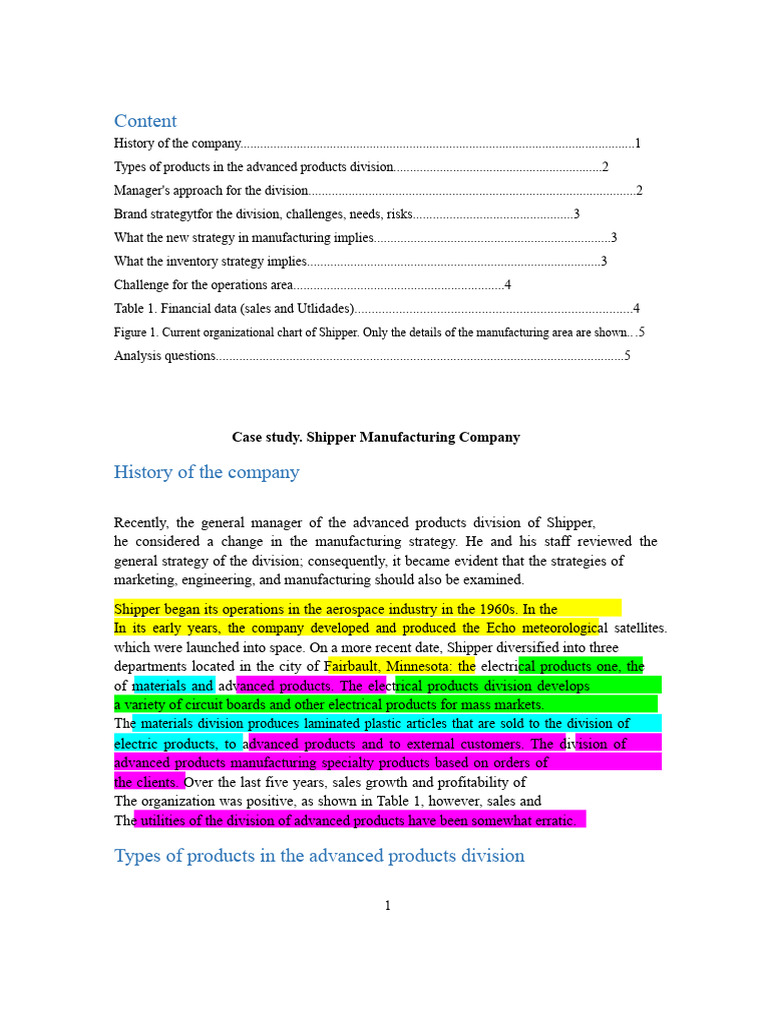 Shipper Manufacturing Case Study | PDF | Marketing Strategy | Market ...