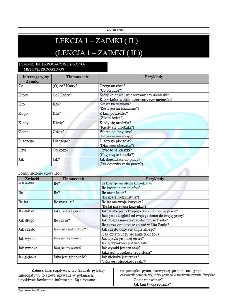 01 Lekcja 1 | PDF