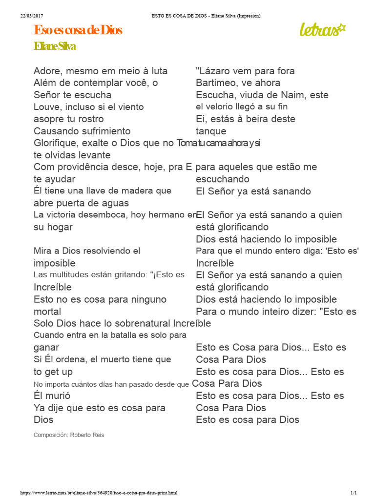"Esto es Cosa de Dios - Eliane Silva" | PDF