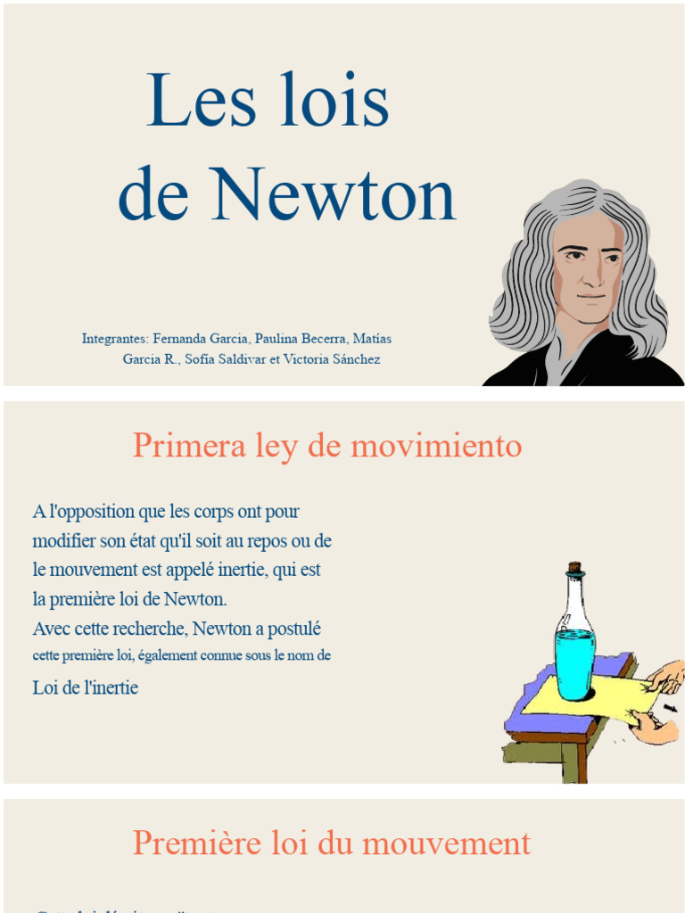 Les lois de Newton expliquées simplement | PDF | Lois du mouvement de ...