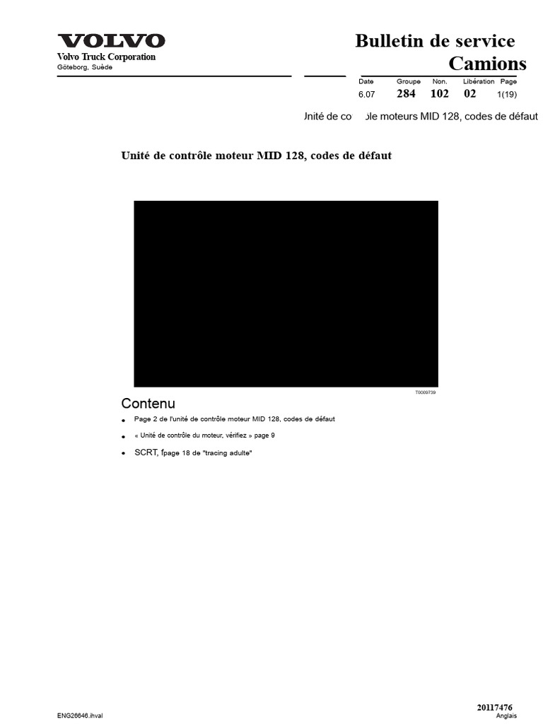 Codes de défaut MID 128 pour camions Volvo | PDF