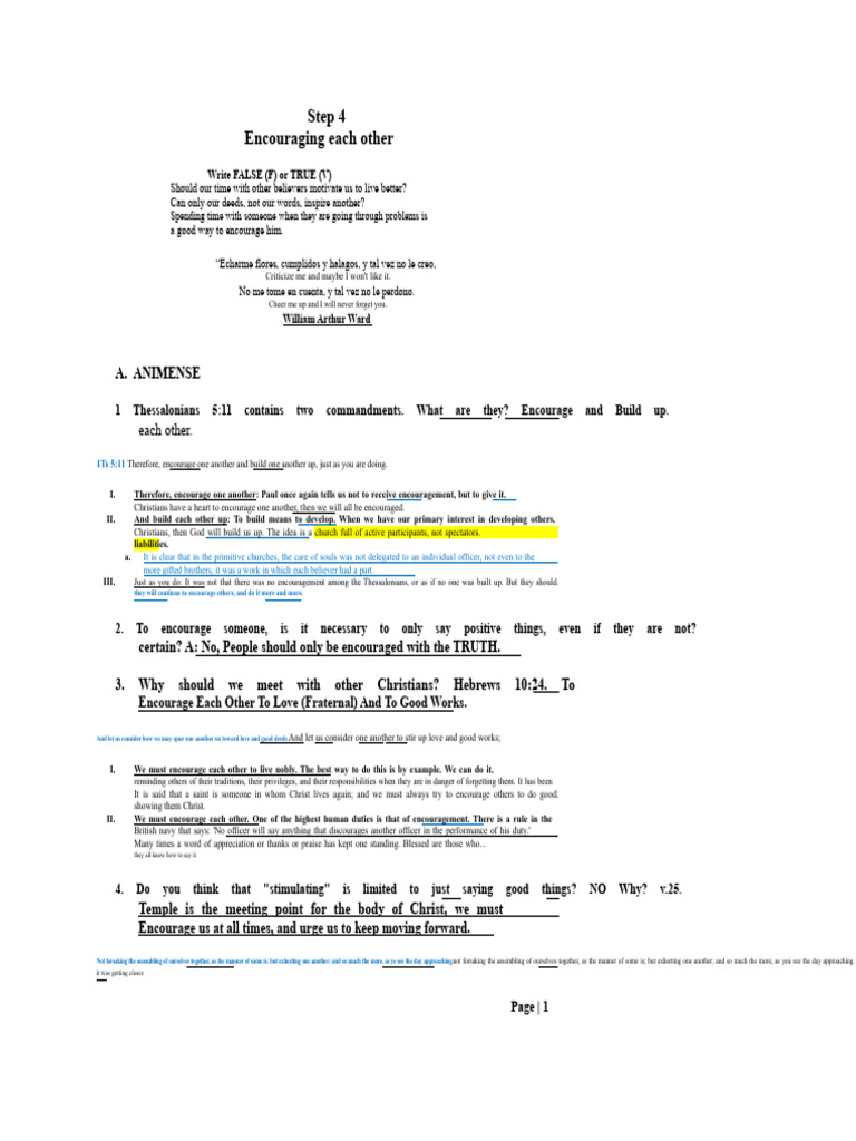 4 - Encouraging One Another 3 N-V-C | PDF | Grace In Christianity | Jesus
