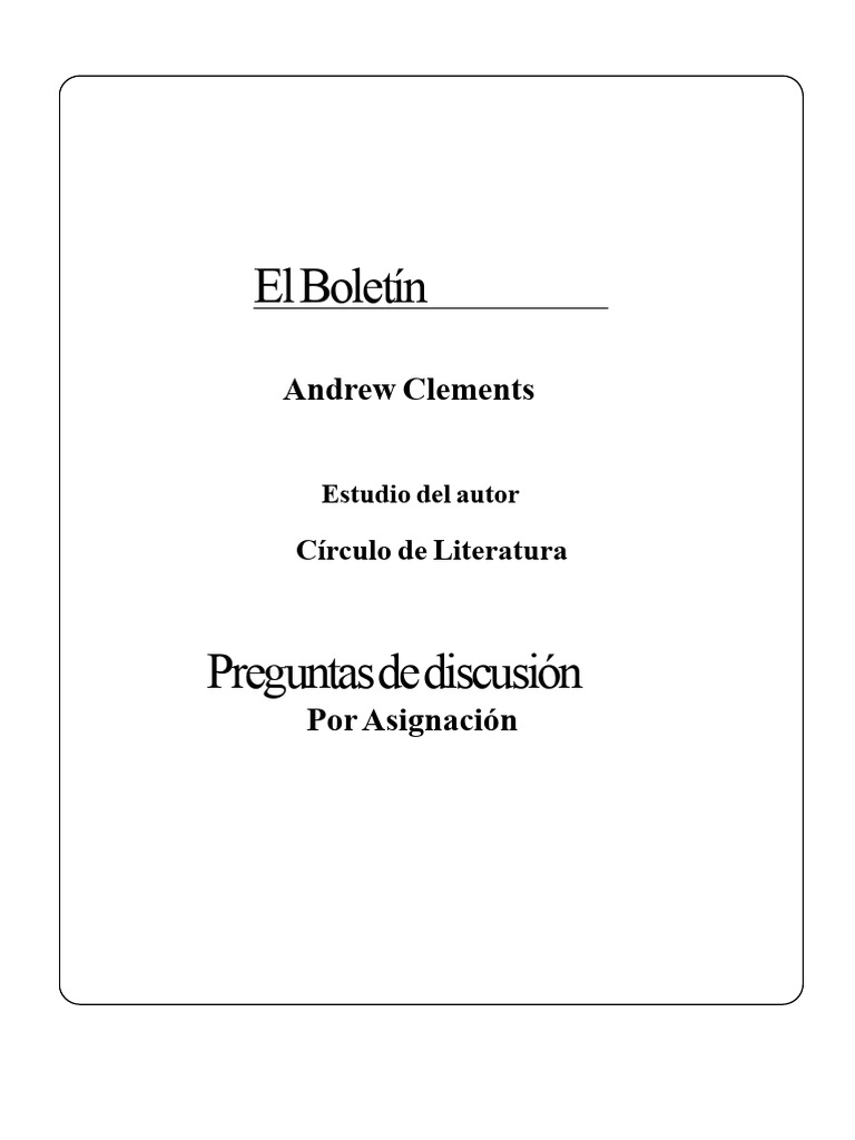 Preguntas de discusión sobre "El Boletín" | PDF
