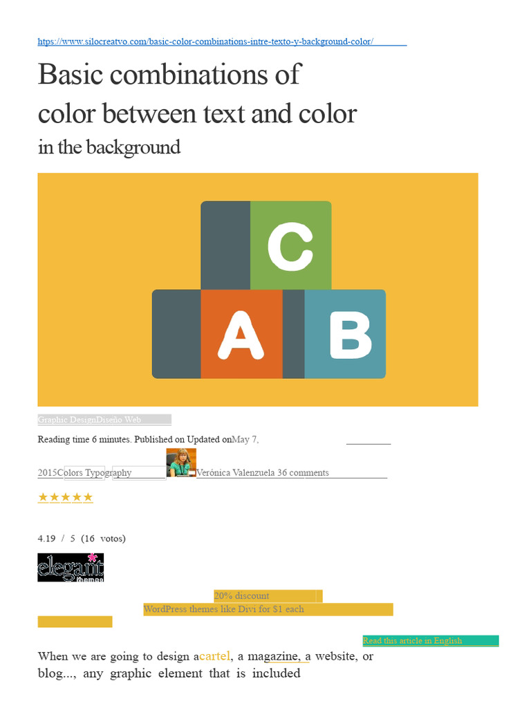 Basic Color Combinations Between Text and Background Color | PDF | Typography | Color