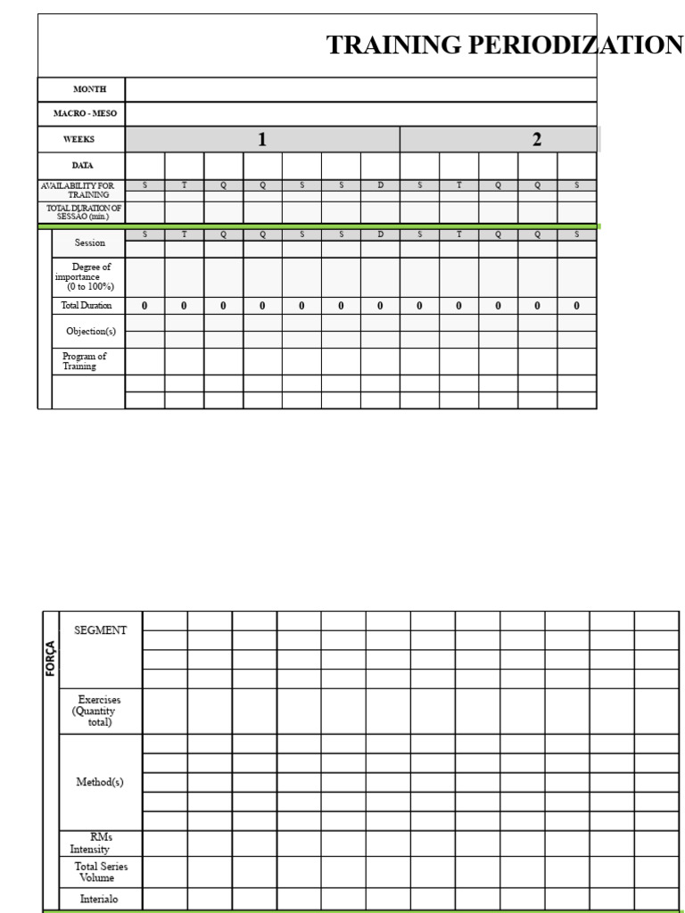 Periodization Spreadsheet | PDF | Sports Science | Determinants Of Health