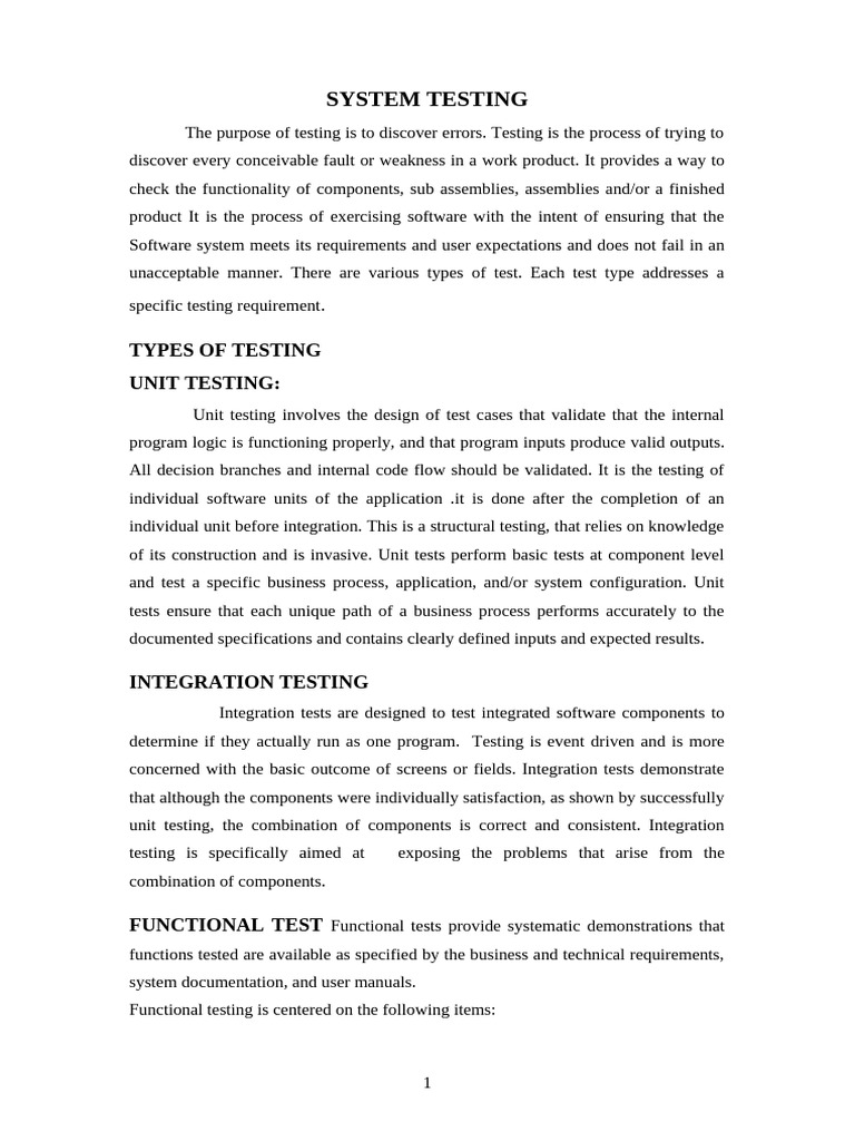 9 system Testing | PDF | Software Testing | Unit Testing