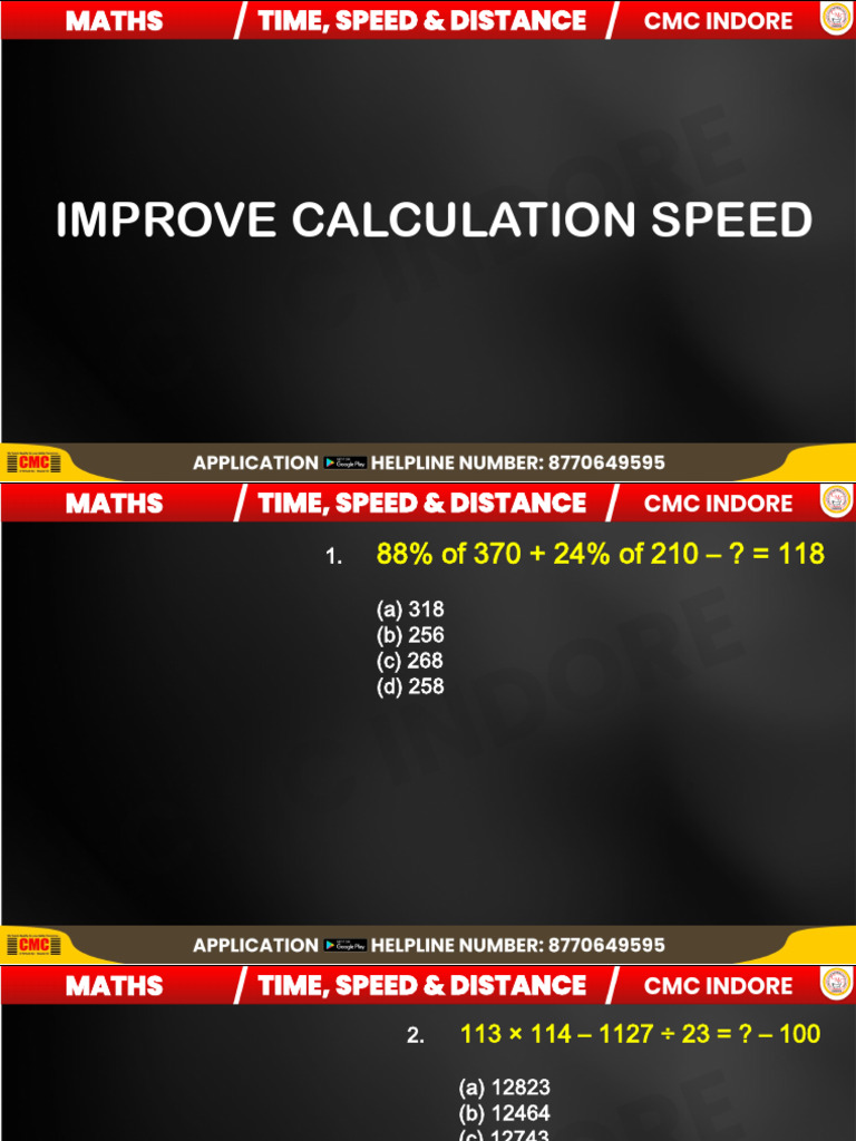 Improve Calculation Speed | PDF