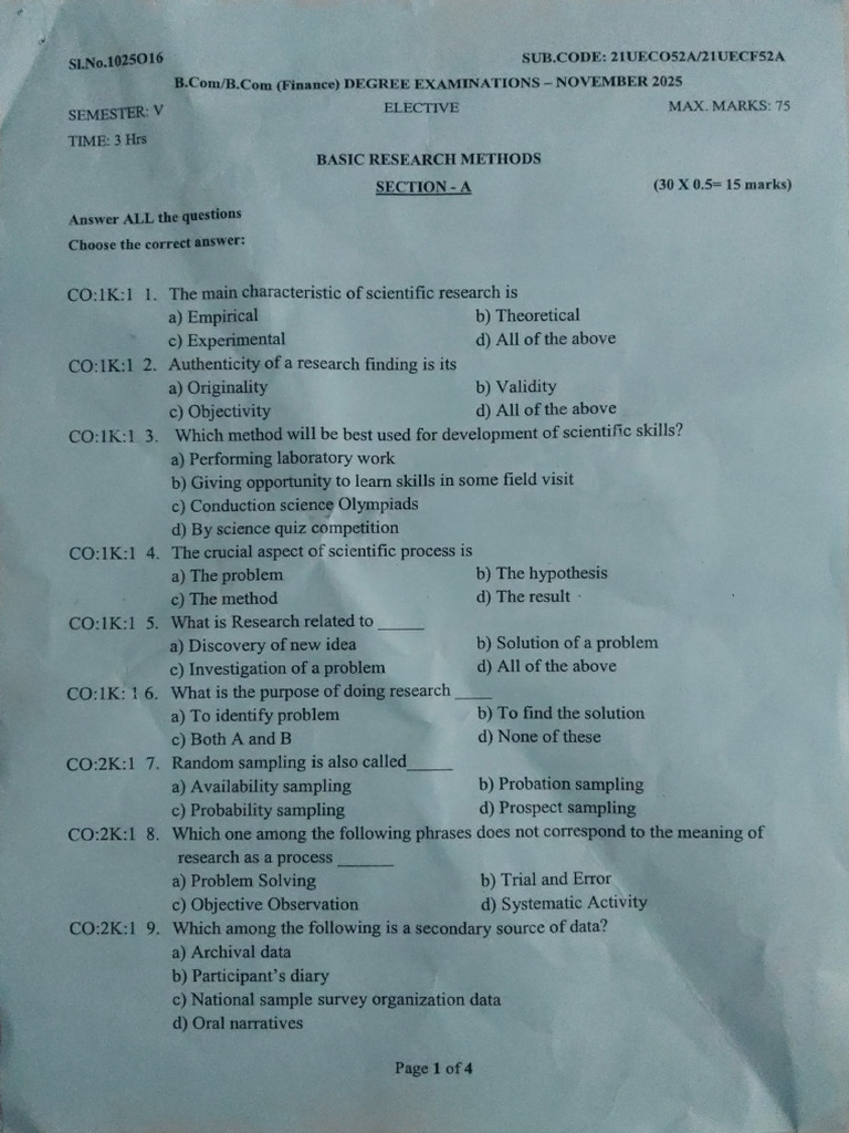 Basic Research Methods 2 | PDF | Sampling (Statistics) | Inquiry