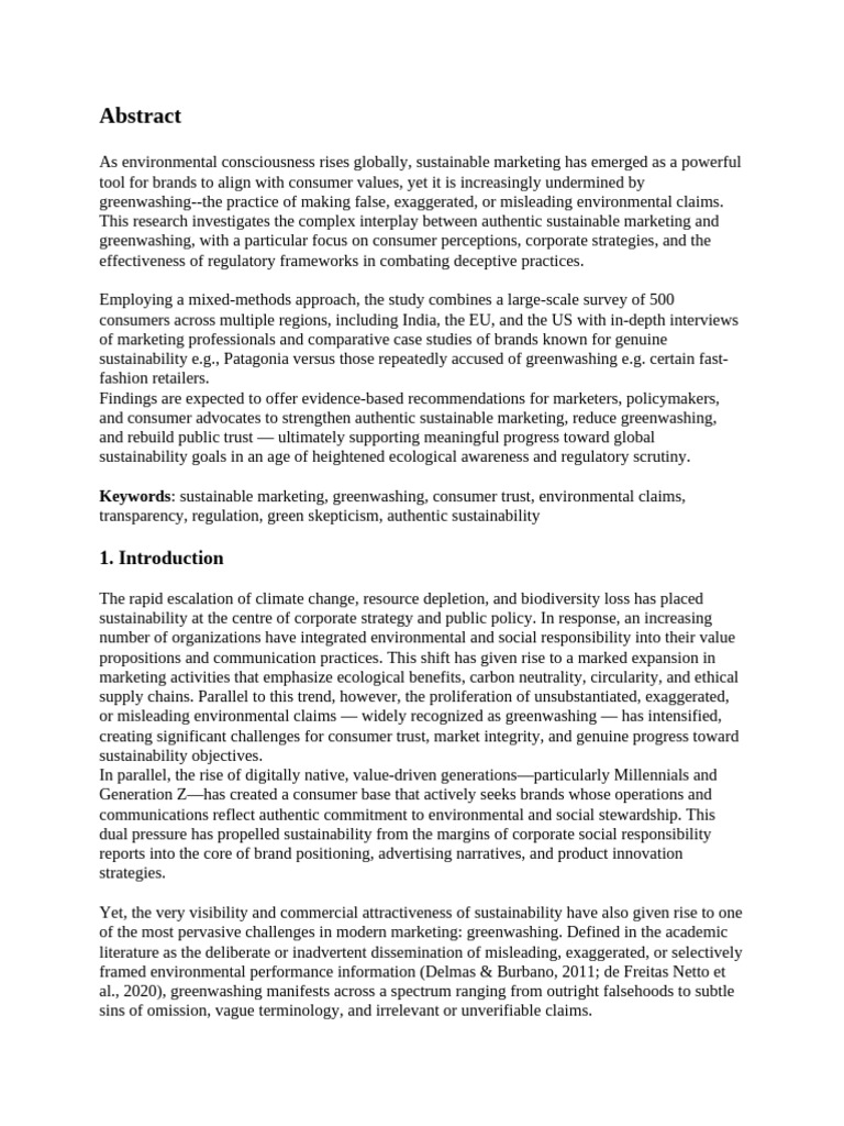 research proposal brm | PDF | Sustainability | Economies