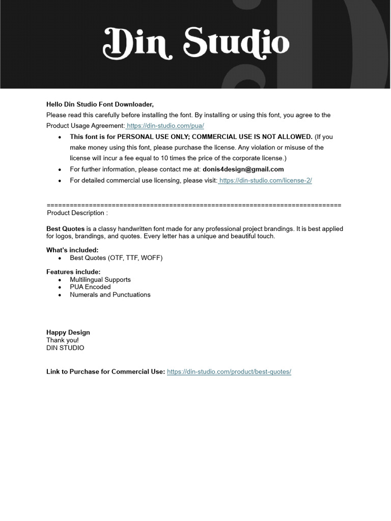 Important Information About This Font !! Please Read Me !! | PDF