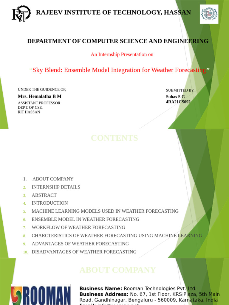 Internship Ppt Copy[1] | PDF | Machine Learning | Weather Forecasting