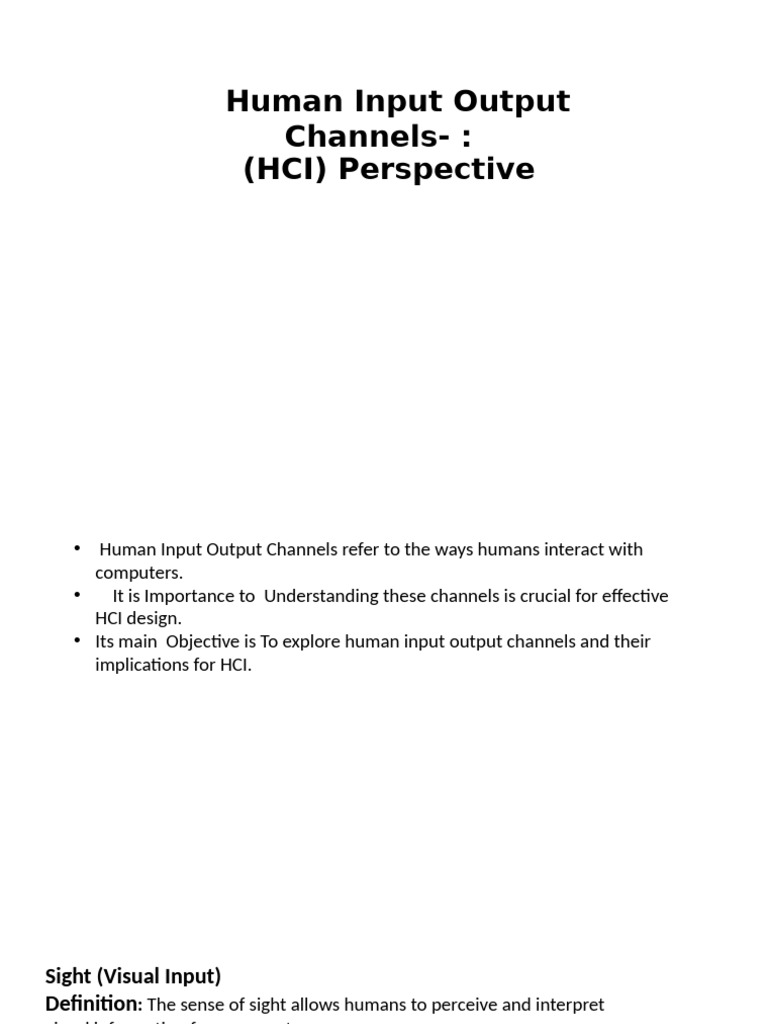 Human Input Output Channels | PDF | Memory | Human–Computer Interaction