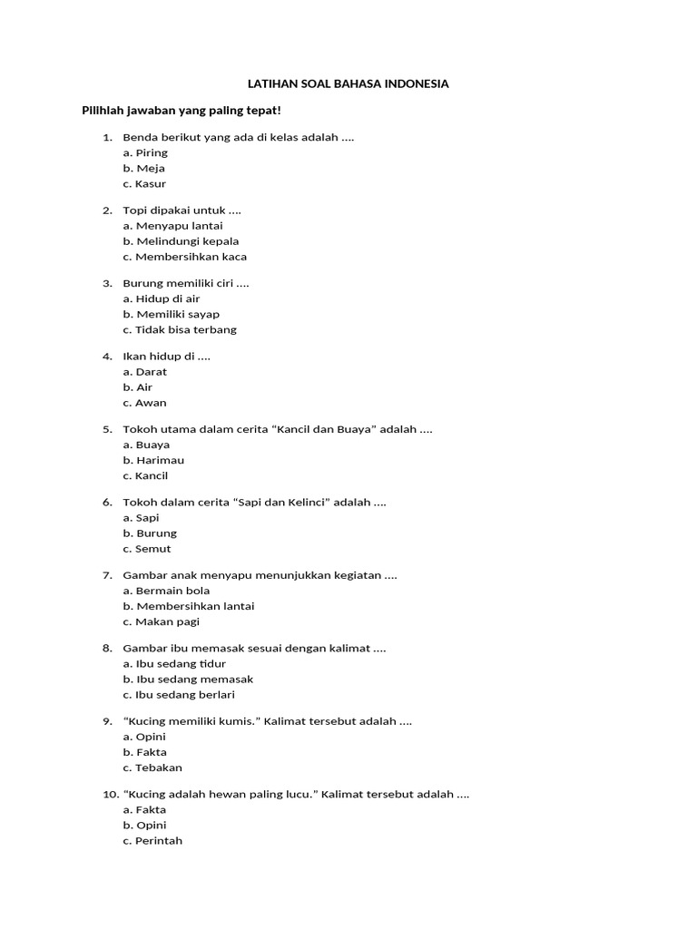 Kisi Sas Bahasa Indonesia | PDF