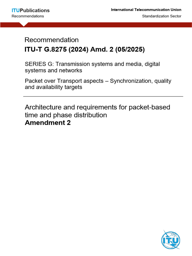 T REC G.8275 202505 I!Amd2!PDF E | PDF | Computer Network | Information ...