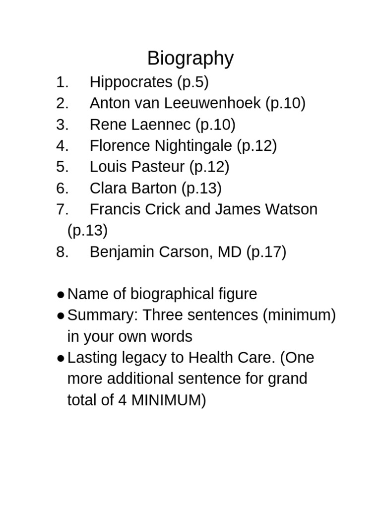 Biography Assignment Aug 12 | PDF
