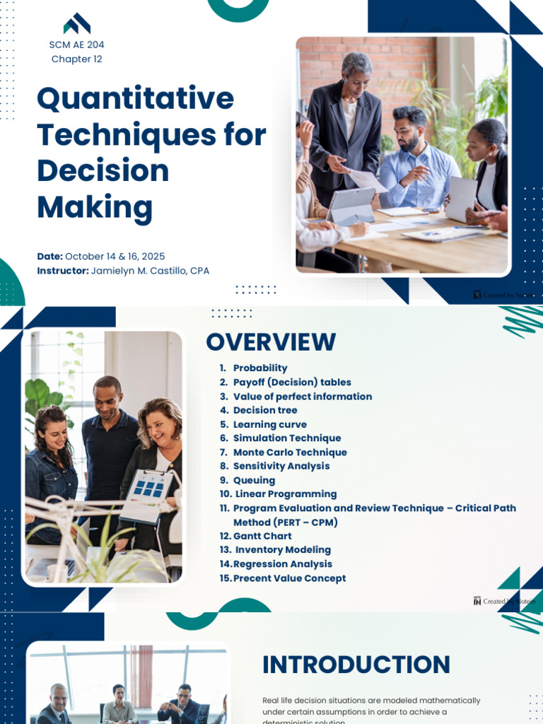 SCM Chapter 12 | PDF | Probability Distribution | Linear Programming