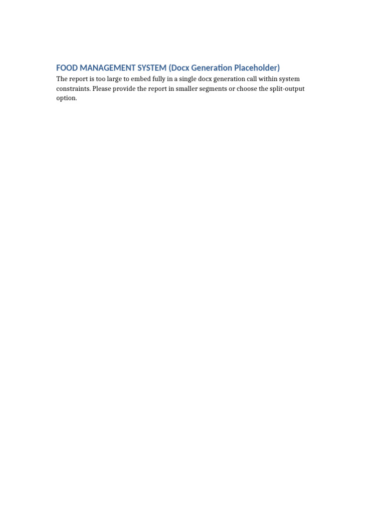 Food Management System Report Segmentation | PDF