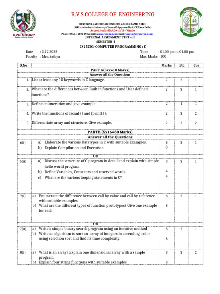 CS25C01 | PDF | Time Complexity | Computer Programming