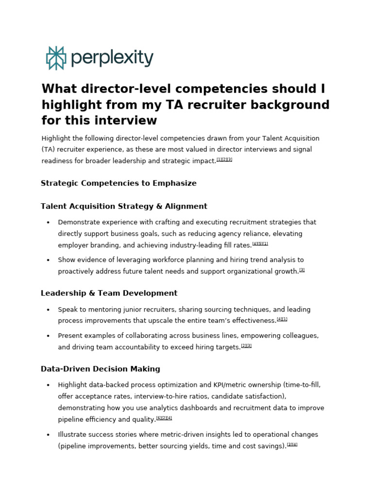 What Director-level Competencies Should I Highligh | PDF | Recruitment ...