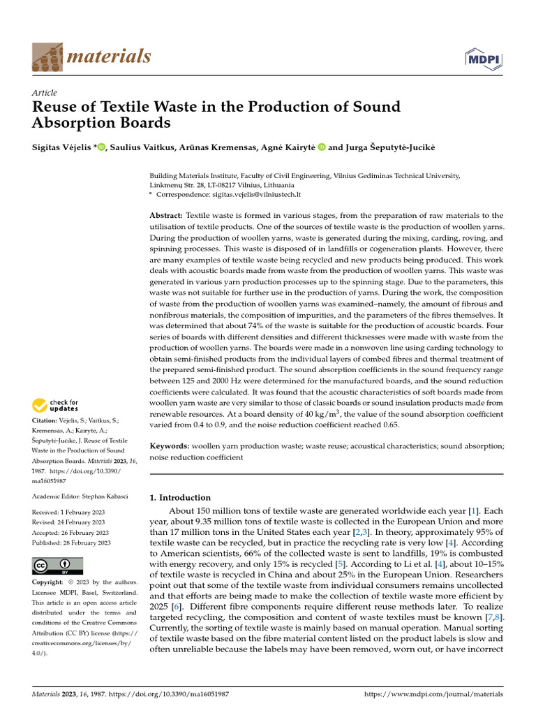 Textile Waste | PDF | Textiles | Wool